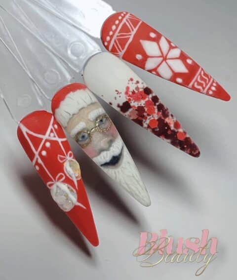 Jingle All the Way with These 50 Festive Santa Nail Ideas