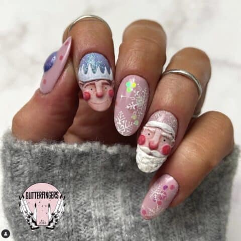 Jingle All the Way with These 50 Festive Santa Nail Ideas
