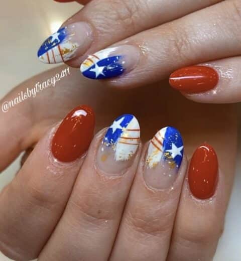 Show Your Patriotic Style with 40 American Flag Nail Designs - Red ...