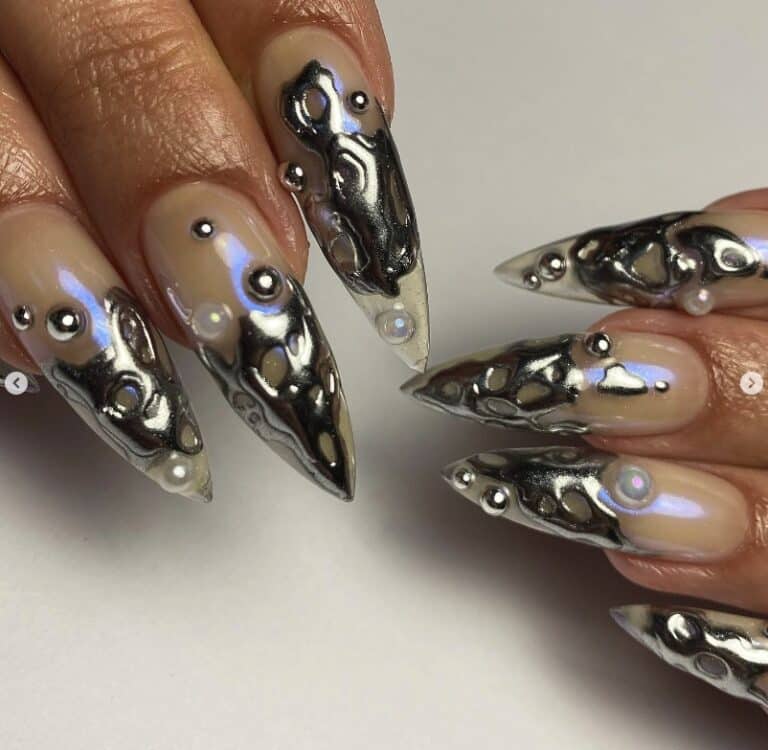 50 Molten Metal Nail Designs - Metallic Glamour at Your Fingertips