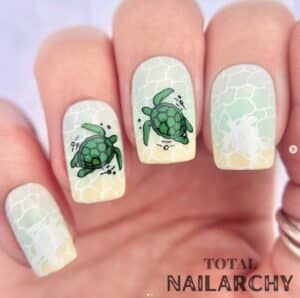 Make a Splash with 35 Captivating Turtle Nail Designs!