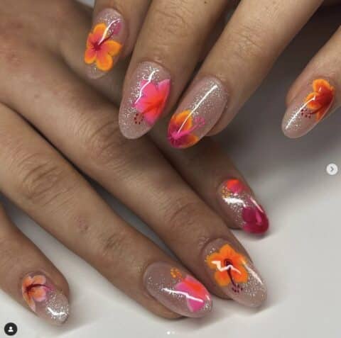 50 Stunning Hibiscus Nail Designs to Elevate Your Style with Tropical ...