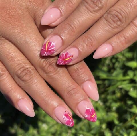 50 Stunning Hibiscus Nail Designs to Elevate Your Style with Tropical ...