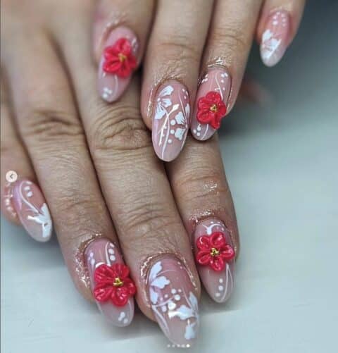 50 Stunning Hibiscus Nail Designs to Elevate Your Style with Tropical ...