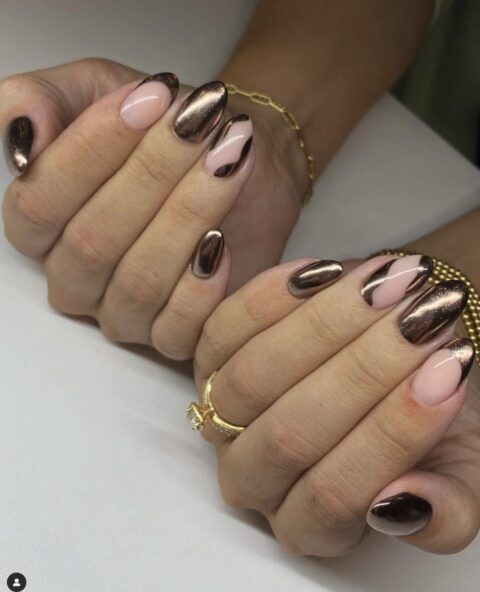 40 Dazzling Chrome Fall Nails Design Ideas to Shine This Season